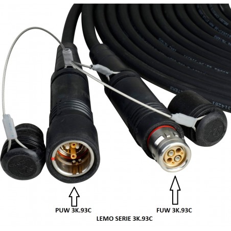 CABLE HIBRIDO SMPTE 311M FIBRA OPTICA PARA CAMARA LEMO serie 3K.93C FU