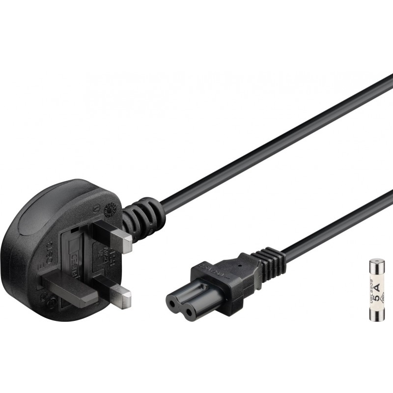 CABLE ALIMENTACION RED UK (Tipo Type C CEE 7/16) MACHO CODO a FORMA 8