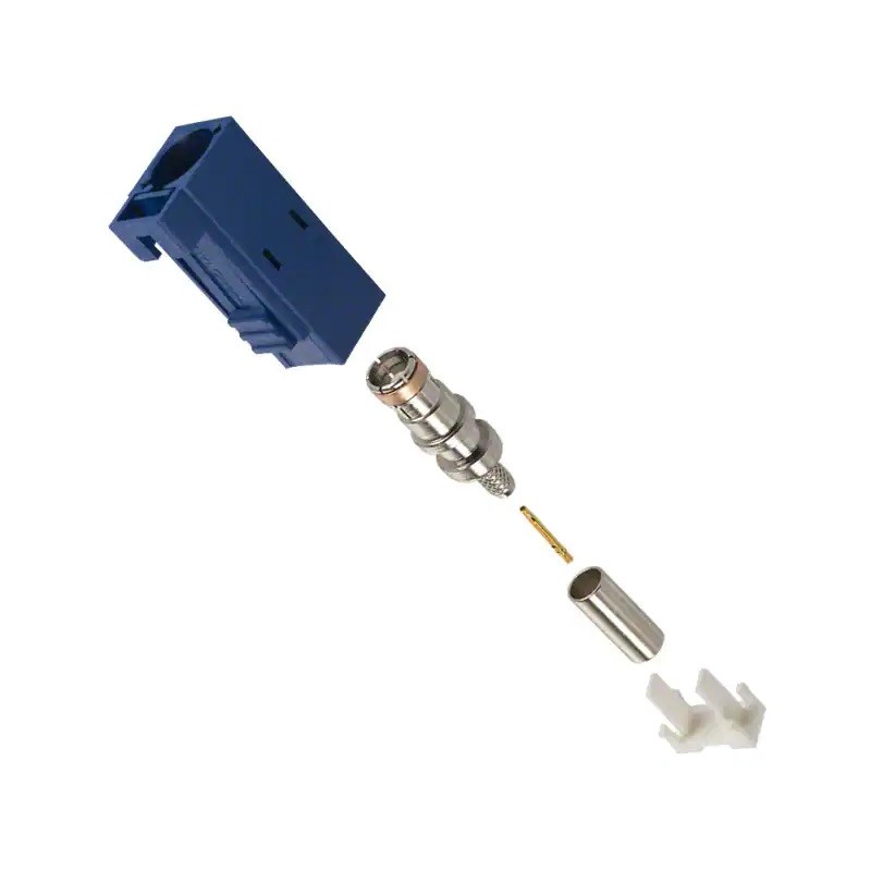 CONECTOR FAKRA TIPO C SMB HEMBRA AZUL PARA CABLE RG58 PARA GPS