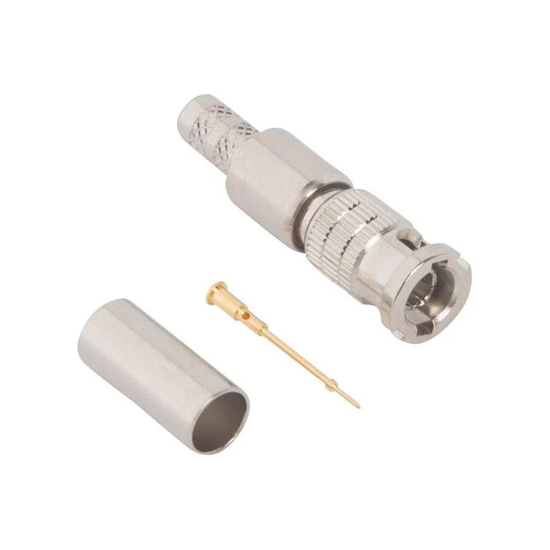 CONECTOR MICRO BNC (HD BNC) MACHO CRIMPAR UHD 4G PARA CABLE 0.6/2.8 y