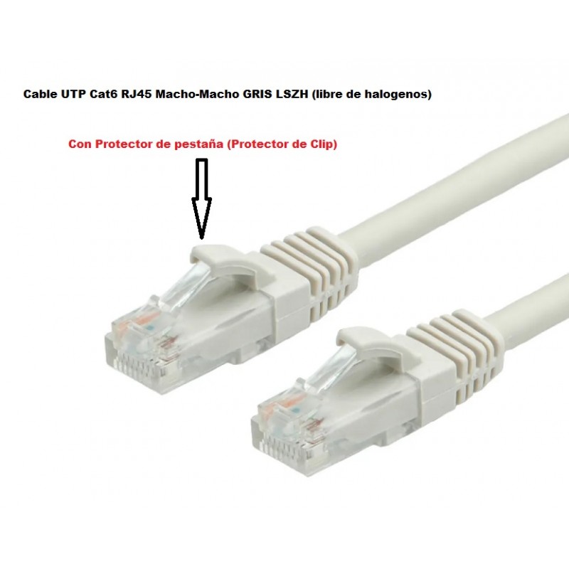 LATIGUILLO CABLE UTP CAT6 RJ45 Macho-Macho 10 Metros GRIS LSZH (LIBRE