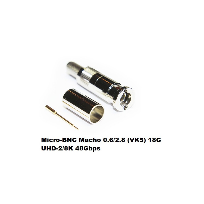 CONECTOR MICRO BNC (HD BNC) MACHO 0.6/2.8 (12Ghz) RECTO CRIMPAR (Para